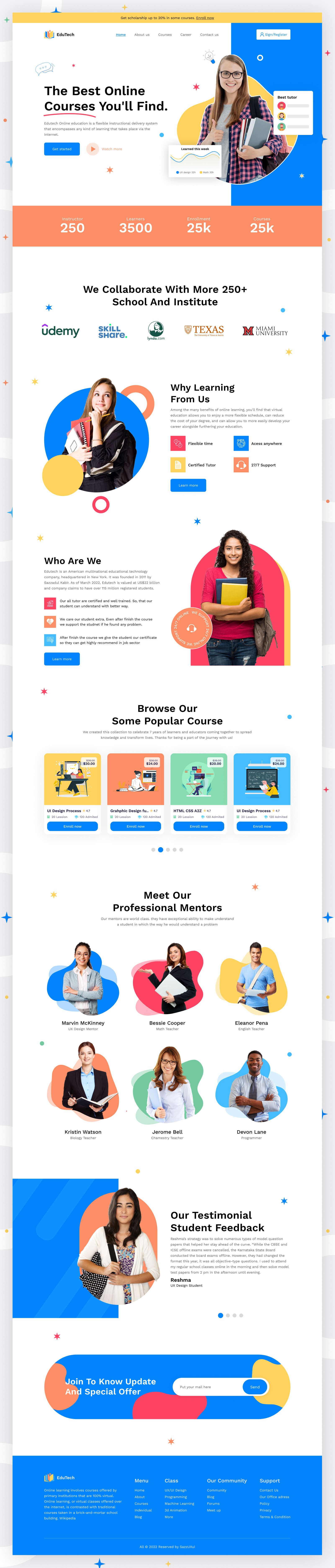 Online-learning platform web design concept by Sazzadul Kabir on Dribbble
