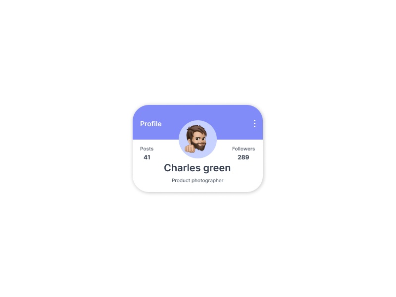 User profile card by Pranav More on Dribbble