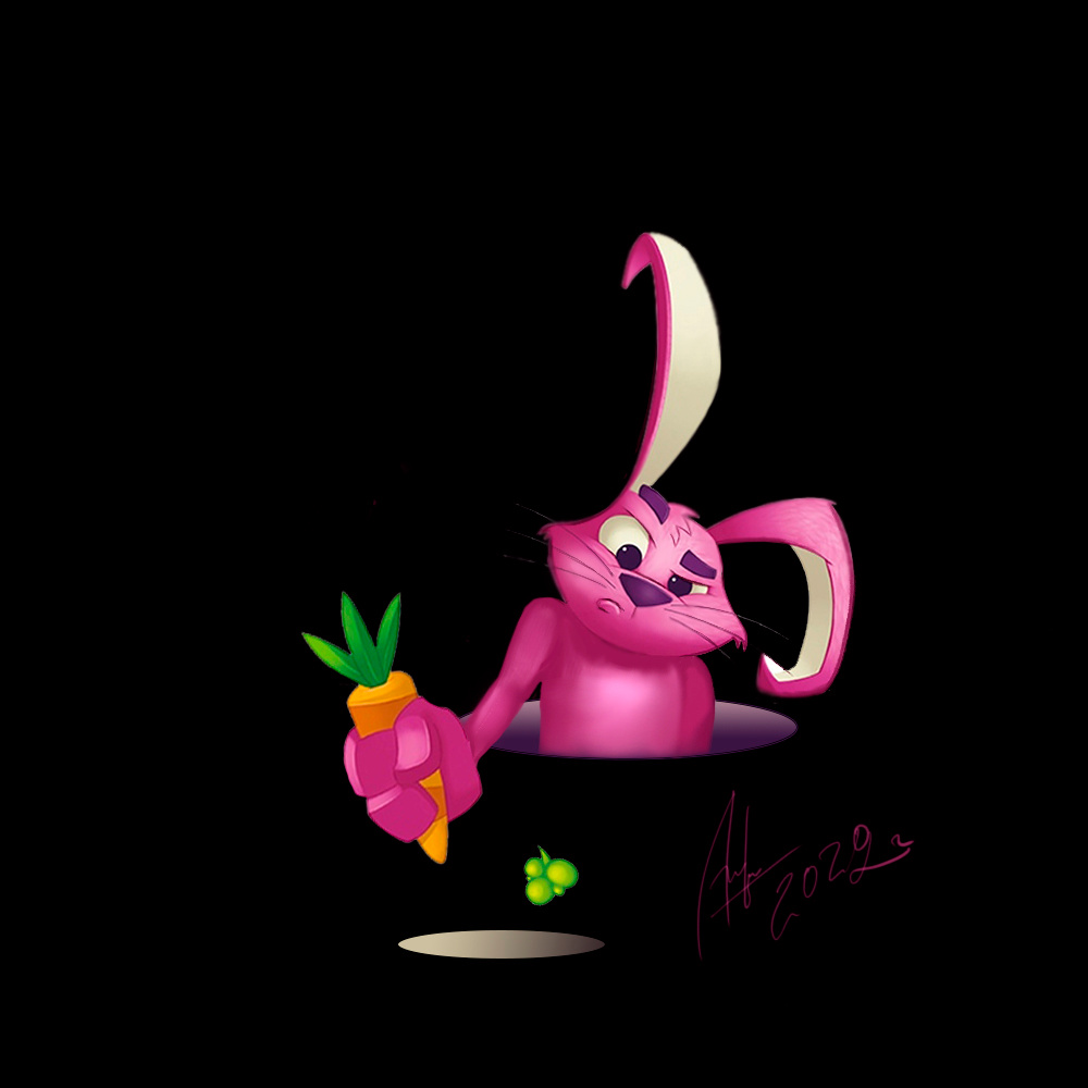 pink hare by Irkai on Dribbble