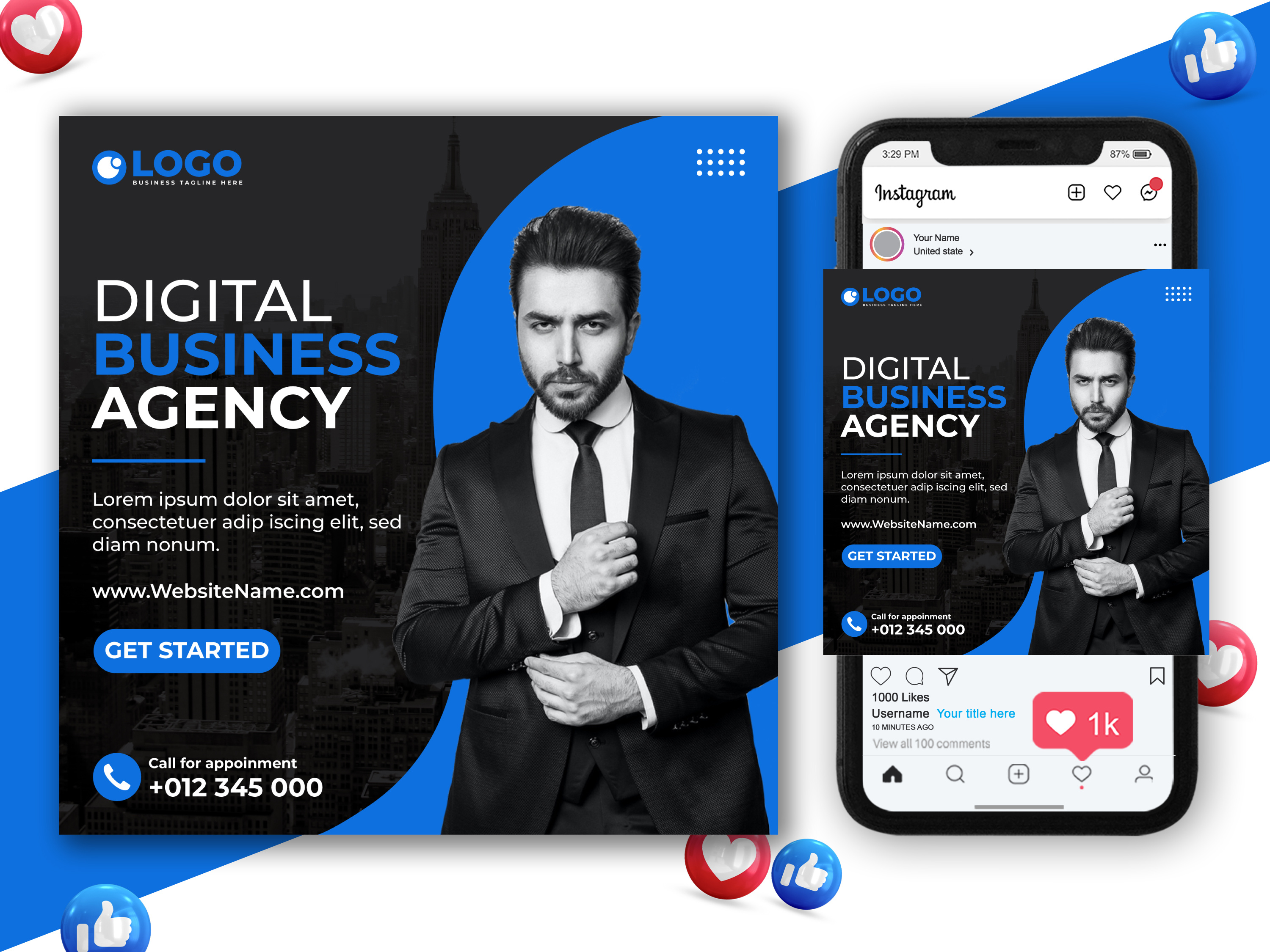Corporate Social Media Post Design Templete by Rifat Tanvir on Dribbble
