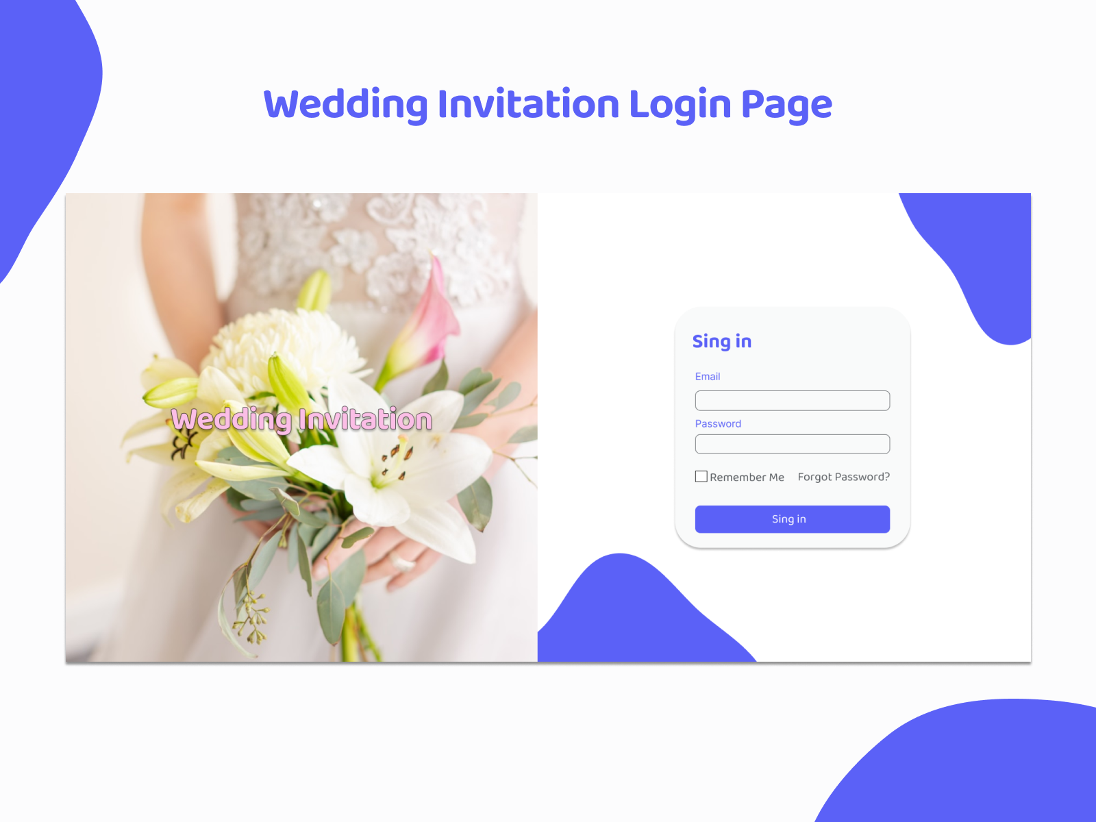 Login Page (Wedding Invitation) by FitraSalamS Nagalay on Dribbble