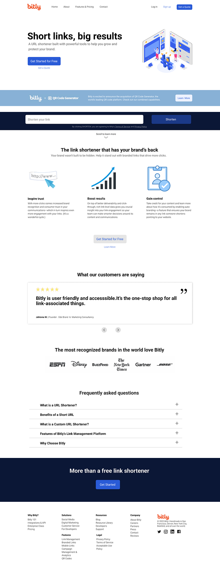 Redesign the bitly site by Heshith rajarathne on Dribbble