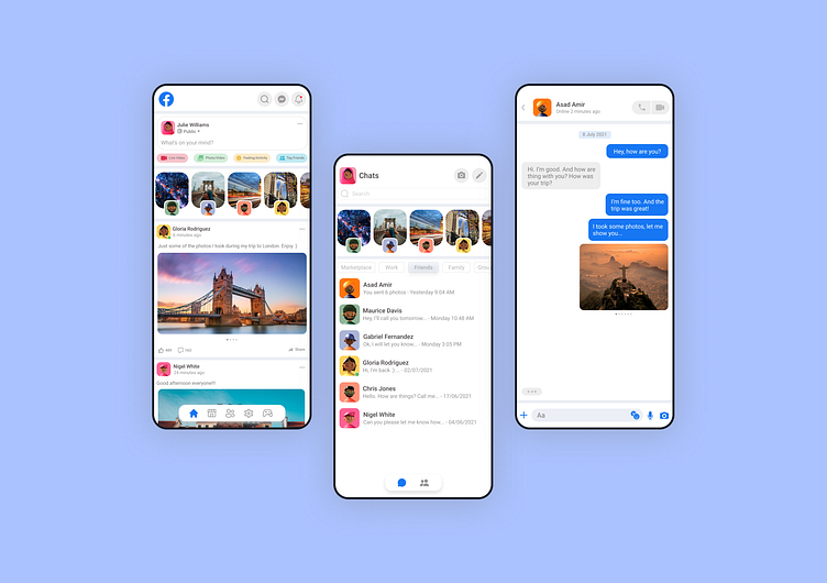 Facebook Redesign - Mobile by Sofia Paraizo on Dribbble