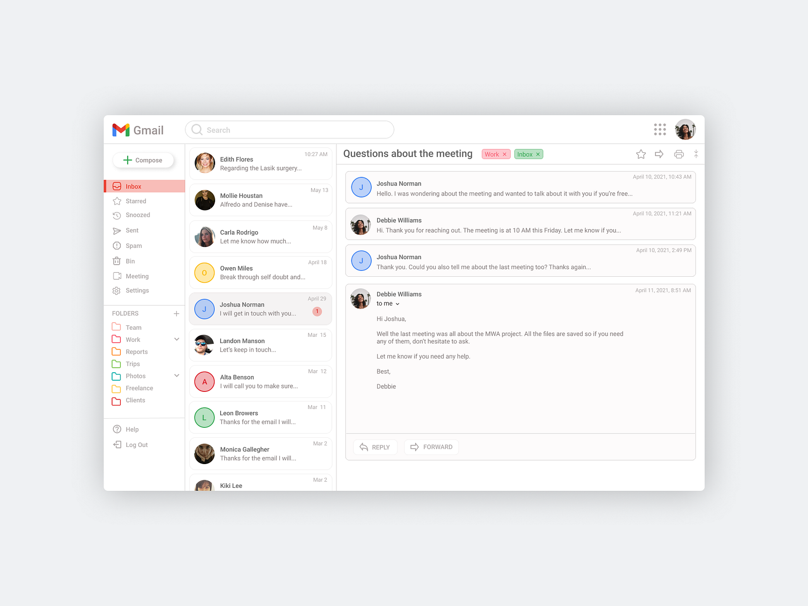 Gmail Desktop Layout Redesign by Sofia Paraizo on Dribbble