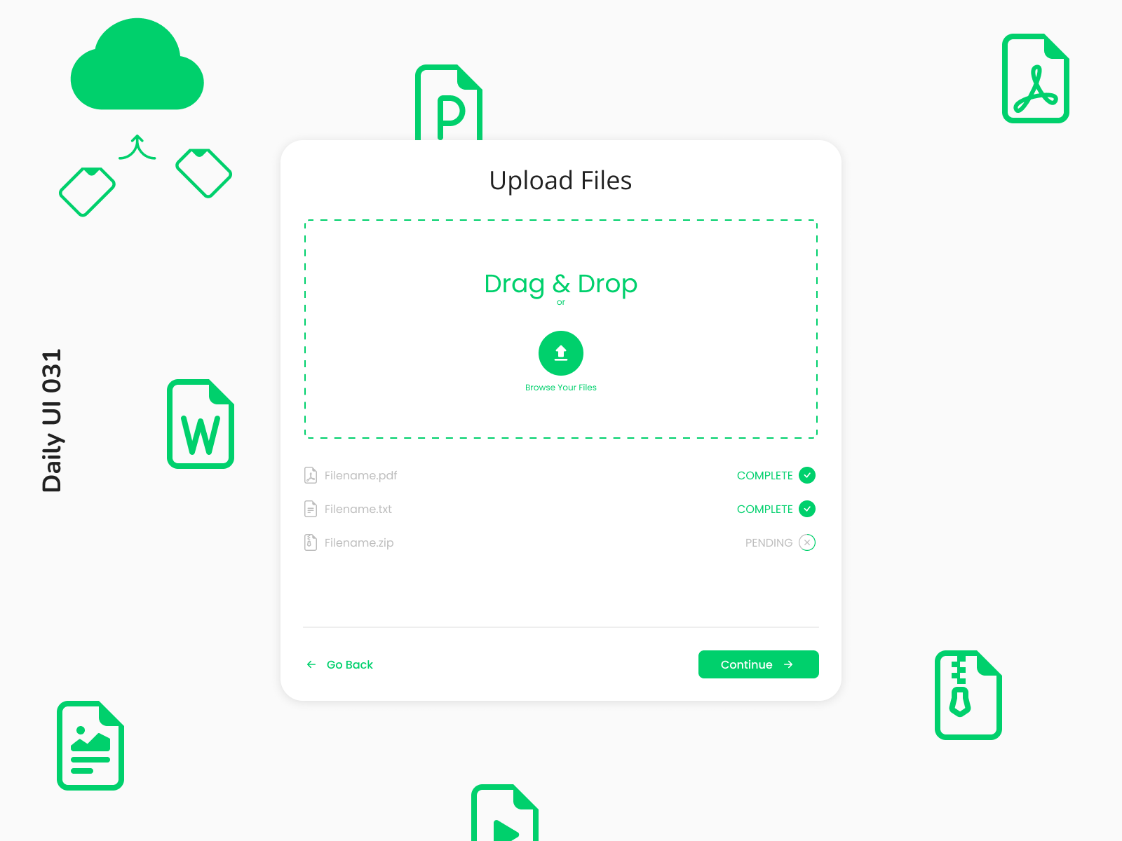 Daily UI 031 | File Upload by Marvin Goertz on Dribbble