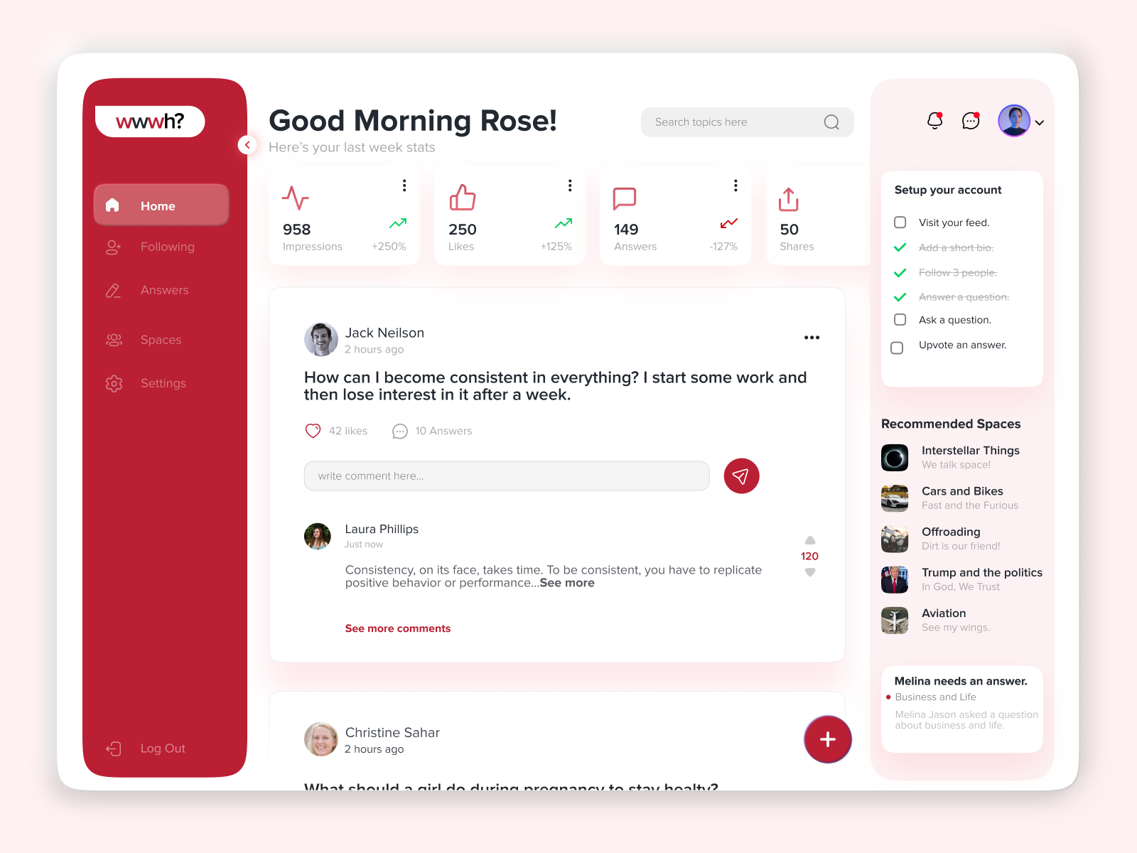 wwwh (What When Why How) - Dashboard style QnA Website. by Hamid Ali B ...