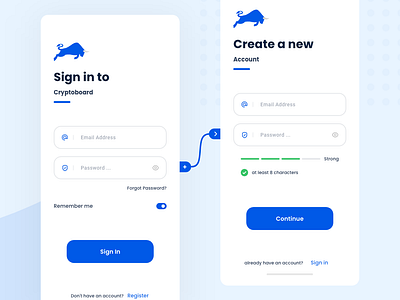 Sign In/Up UI Design | Mobile App by Ahmad Mujtaba on Dribbble