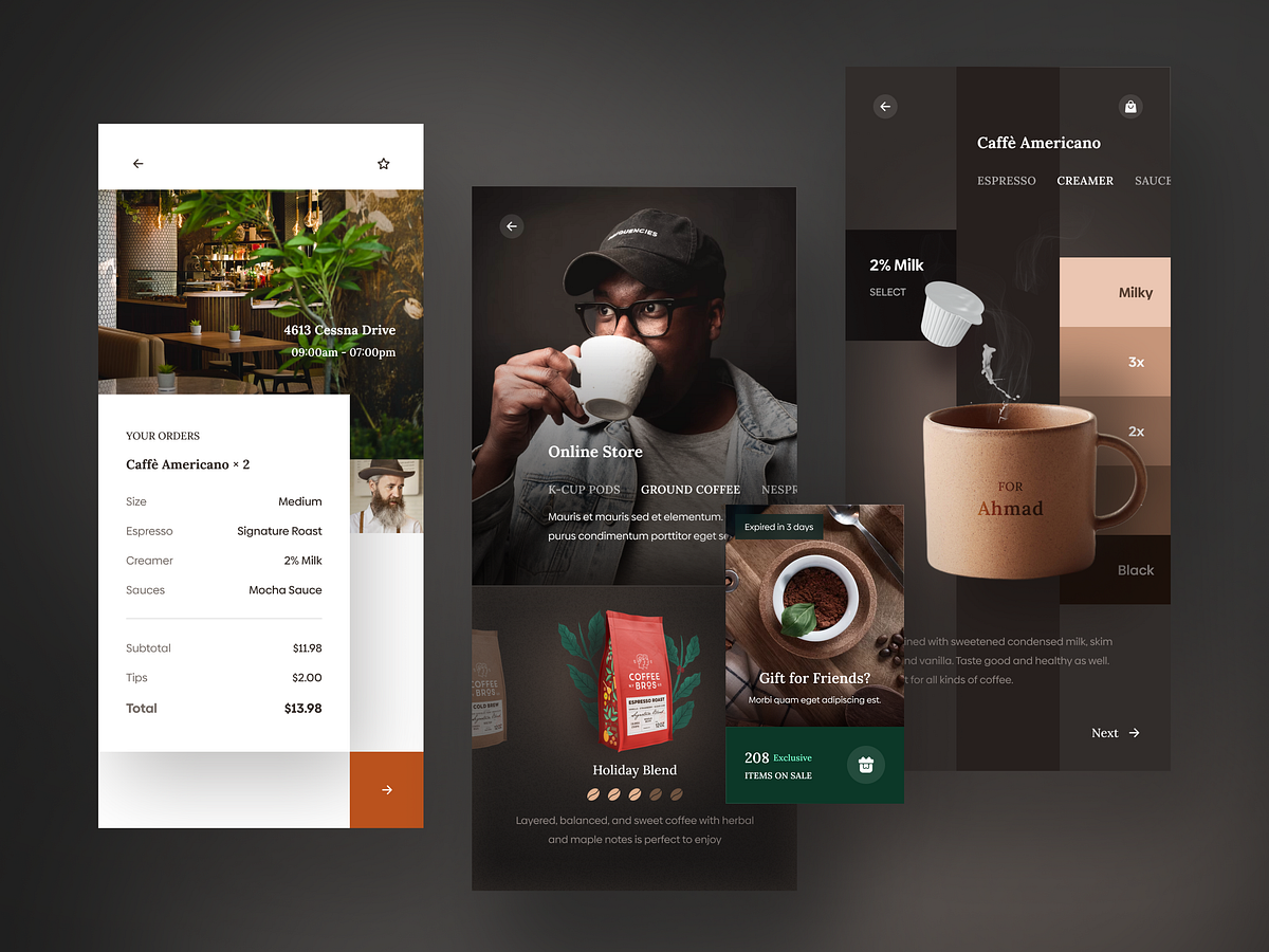 Coffee Order App. by Yi Li on Dribbble
