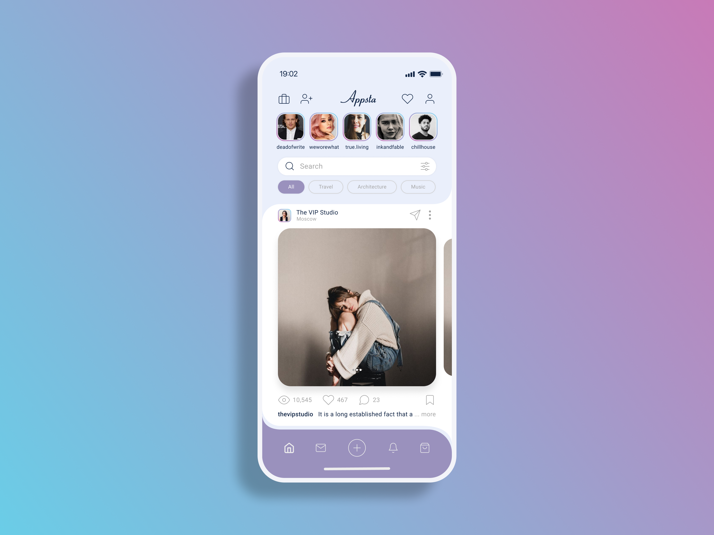 Appsta - Social Networking Mobile Application by Uroosa Arif on Dribbble