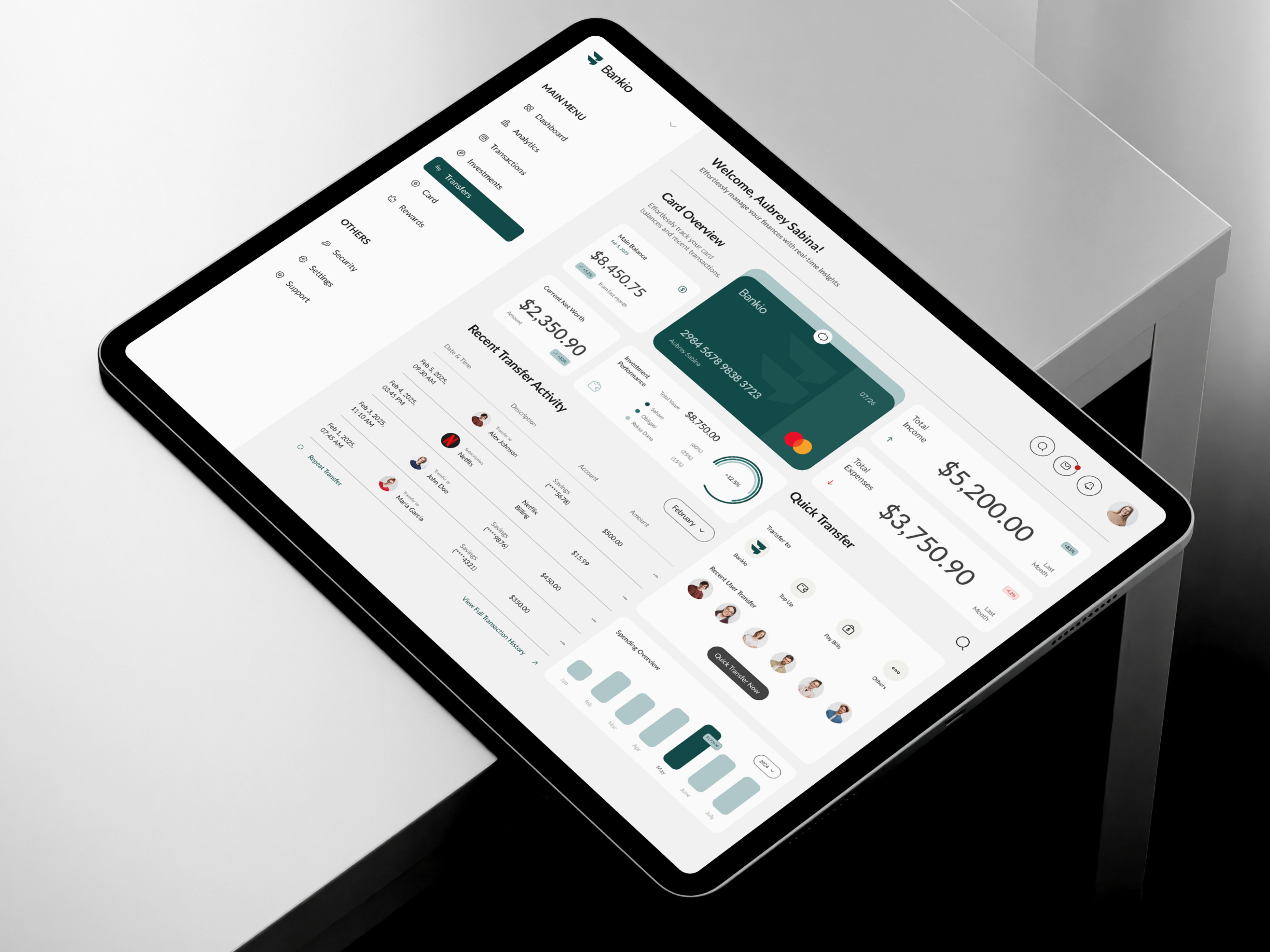 Digital Bank Dashboard Page by Catalystco Studio on Dribbble