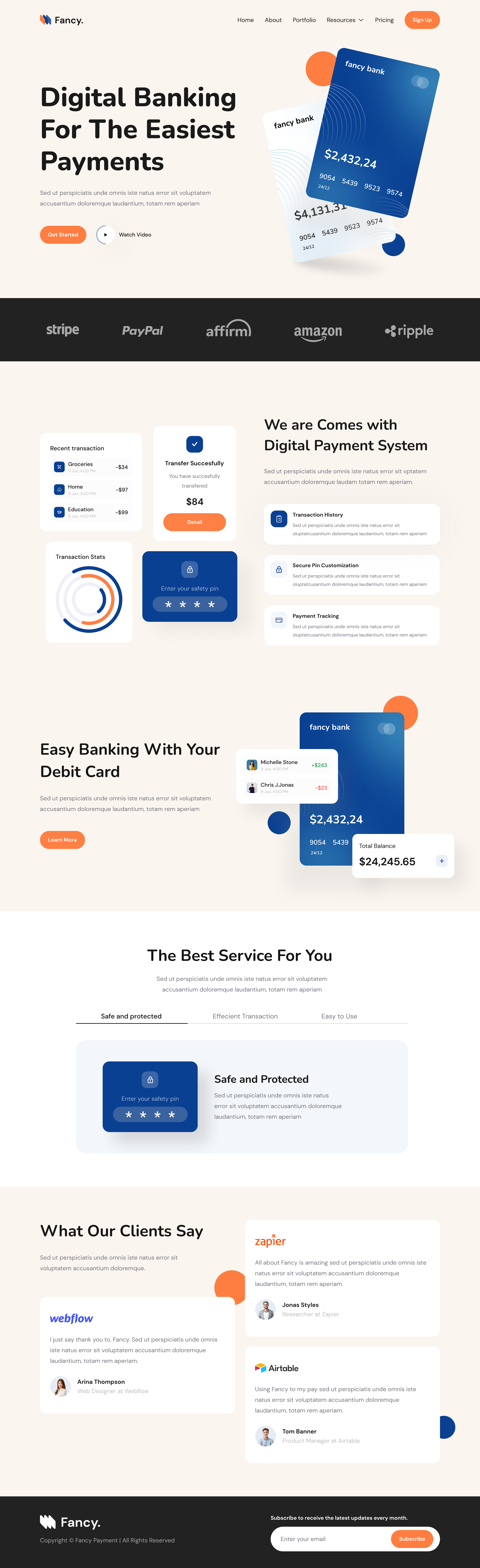 Fancy - Finance Landing Page by Ariqah Hasna for Collabora on Dribbble