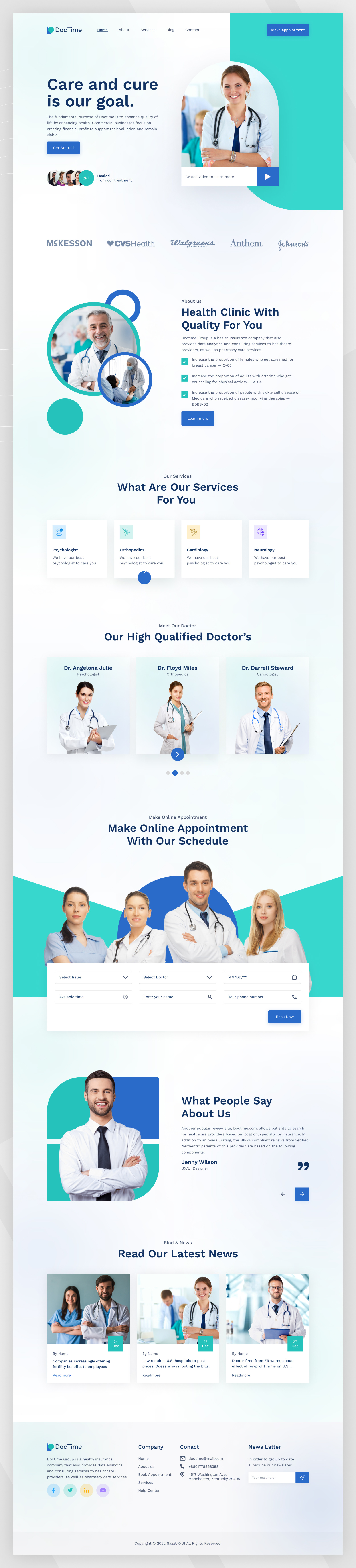 Doctor appointment web design. by Sazzadul Kabir for MetCorn - UX UI ...