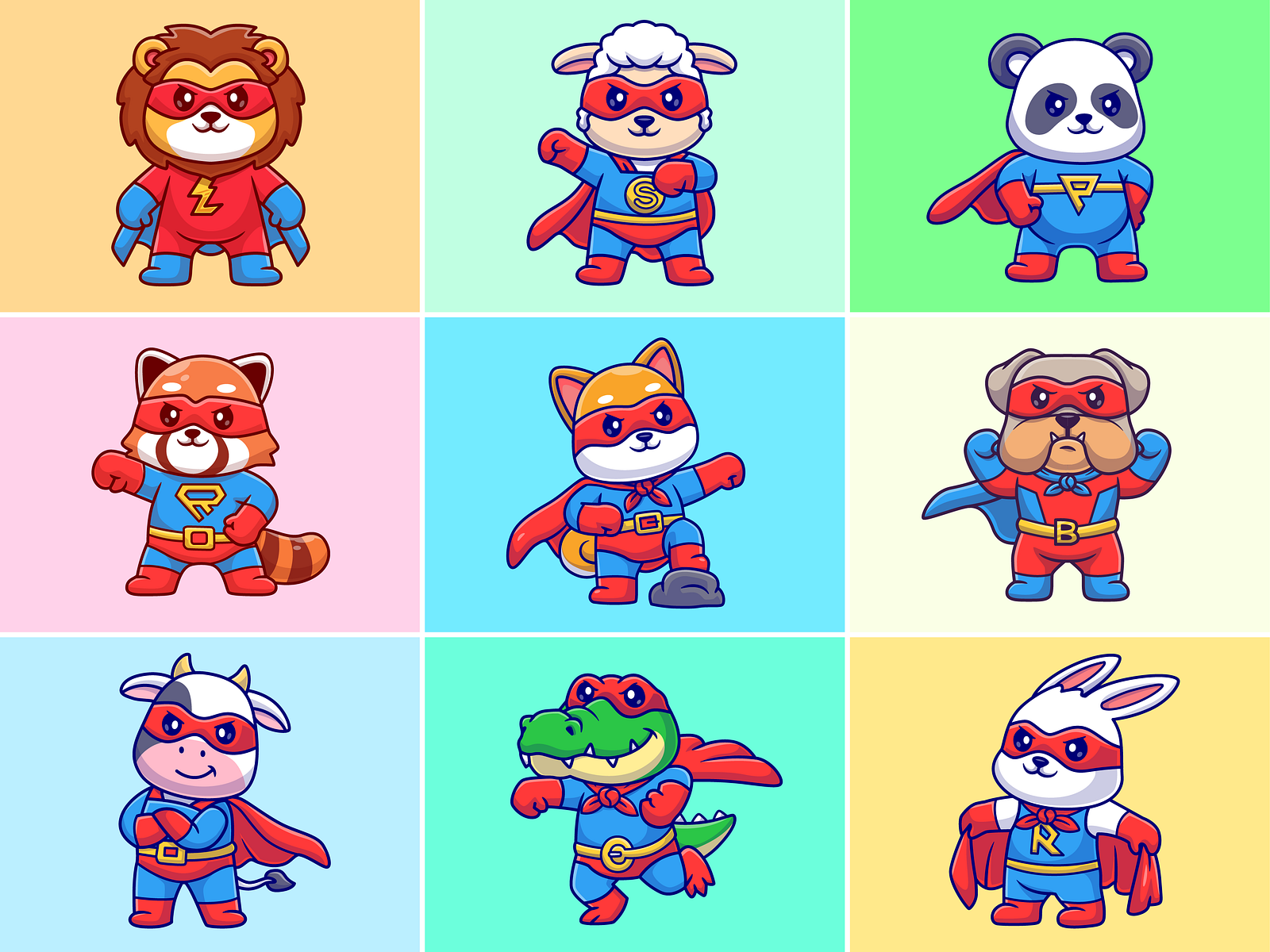 Animals Super Hero🦁🐰🦸🏻‍♂️ by catalyst on Dribbble