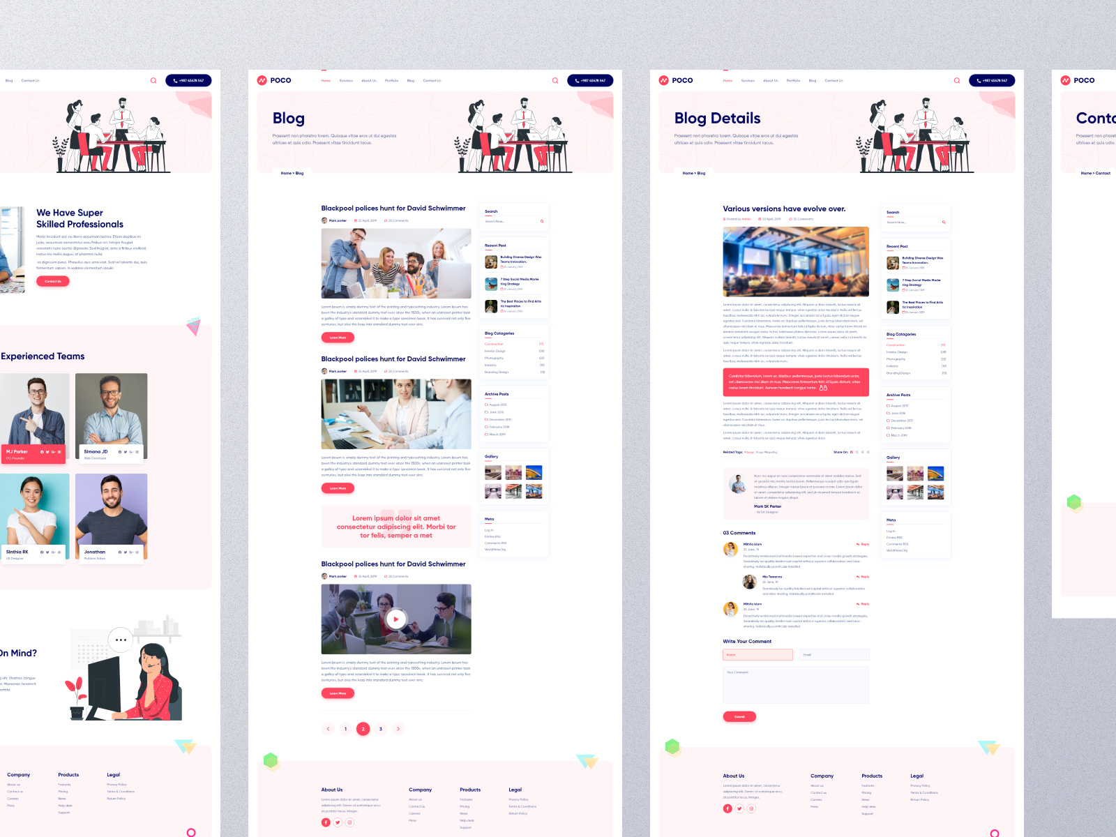 Poco - Creative Agency Website Inner Pages UI Design by Templatecookie ...