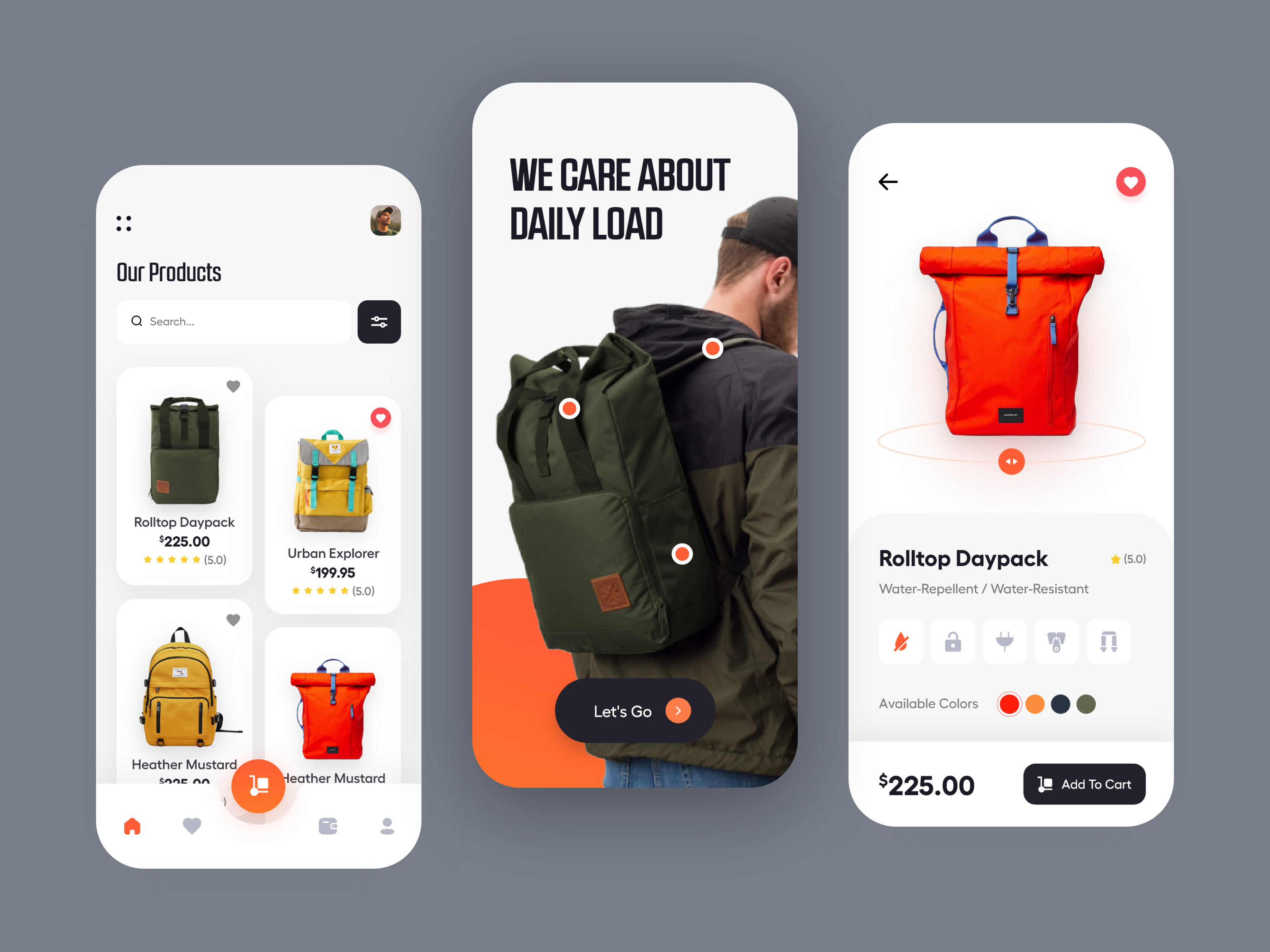 Backpack store app by Rafsan Sam on Dribbble