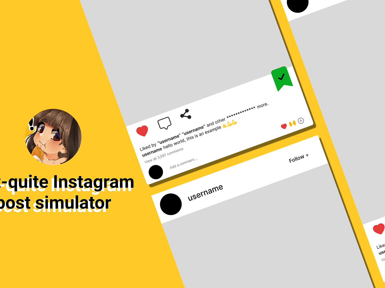 Not-Quite-Instagram Post Simulator. by Alexandra Rios on Dribbble