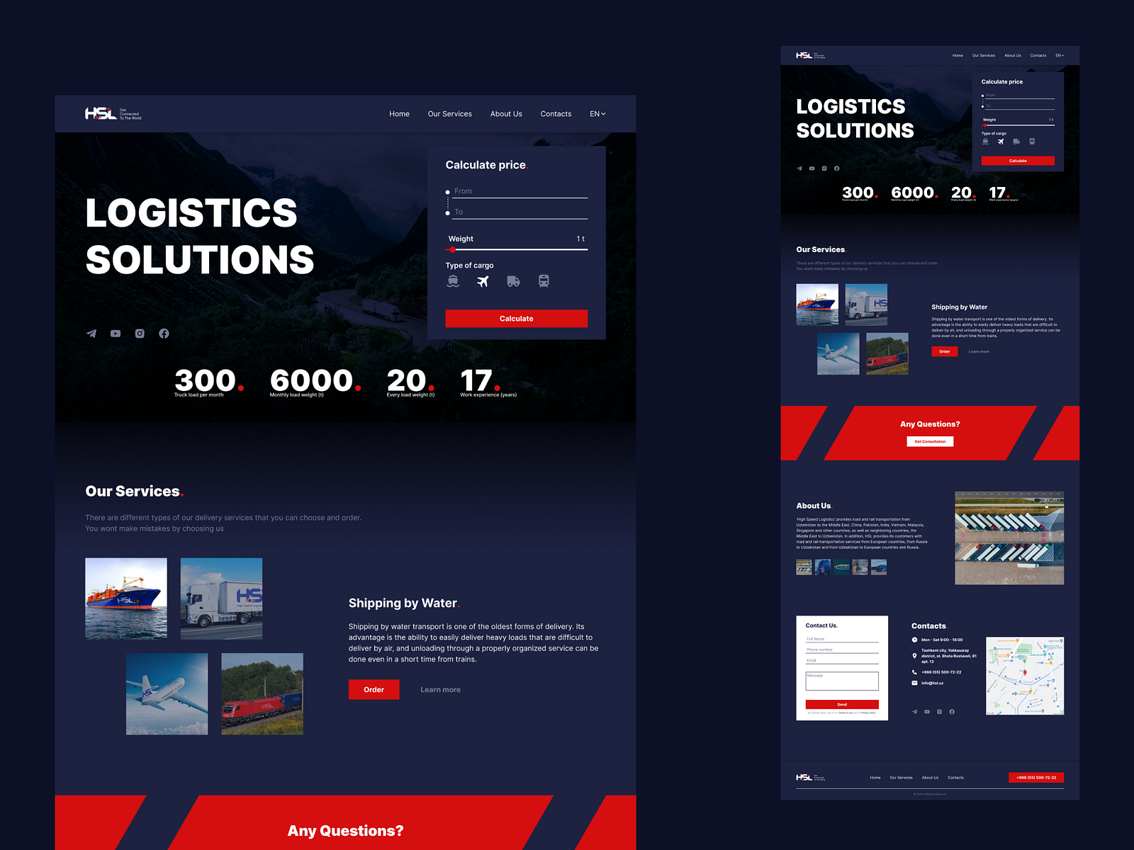 Logistics Website Design by Jaloliddin M. on Dribbble