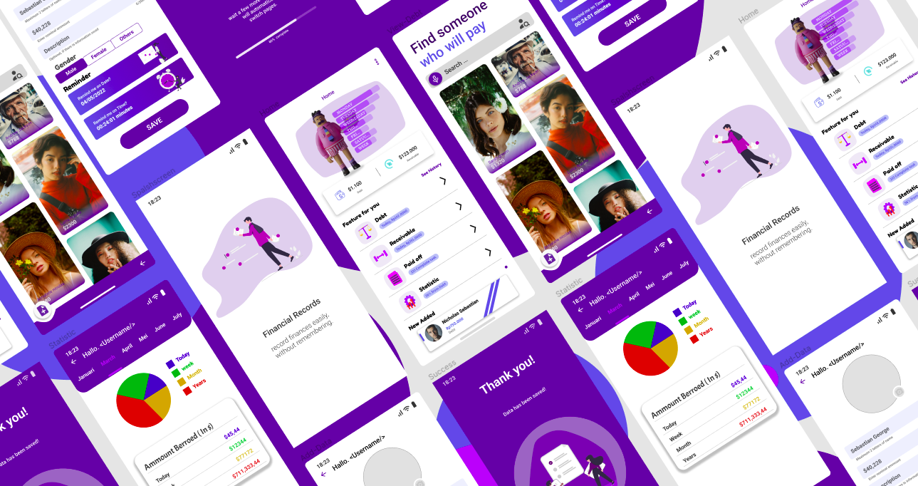 UI/UX mobile apps Debt Note by Andriyanto on Dribbble