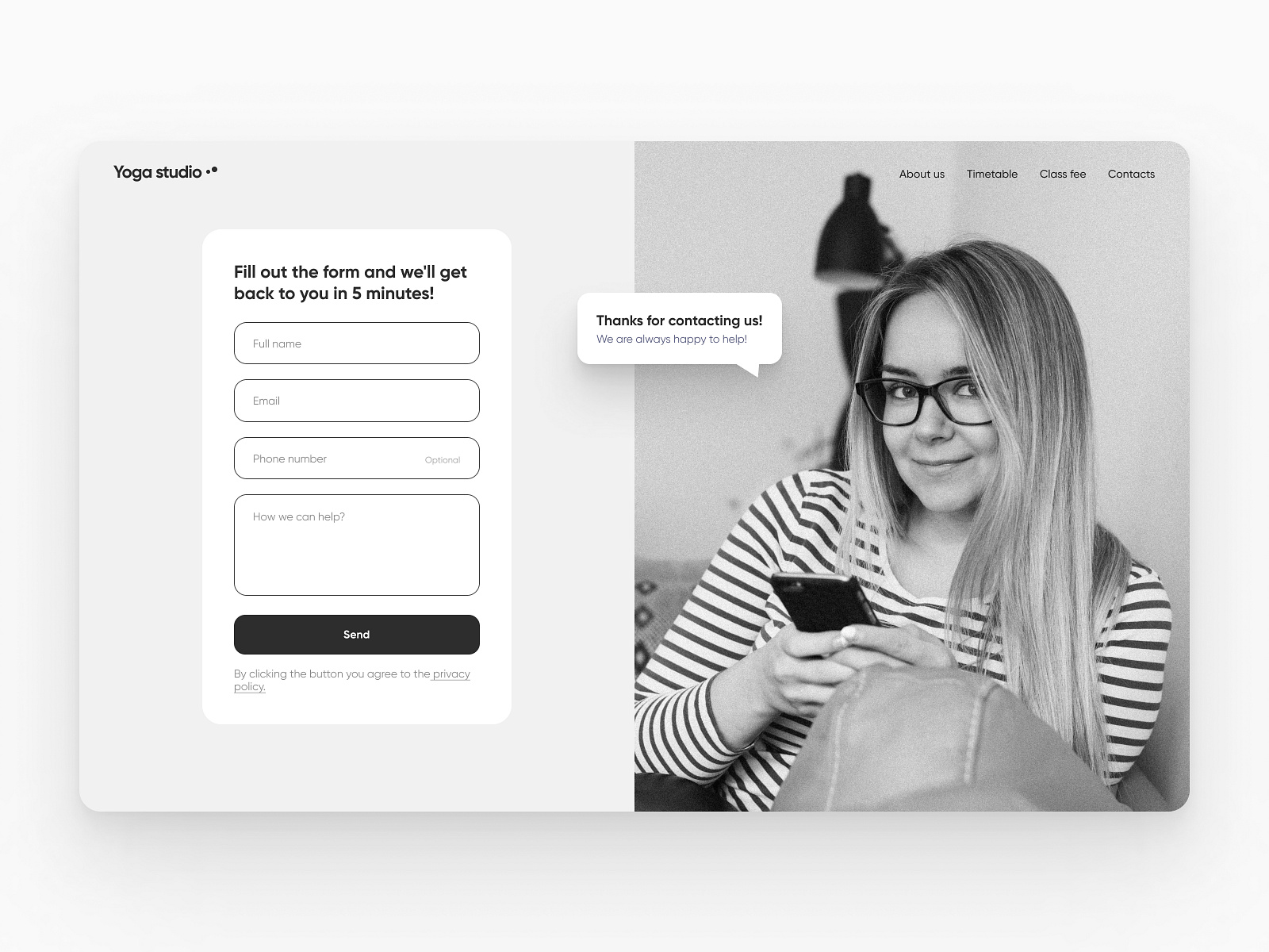 Feedback form by Victoria Mt on Dribbble