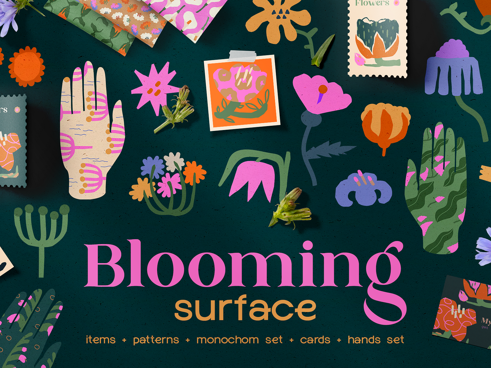 Blooming surface. Flowers set by Snezhana Pasledniaya on Dribbble