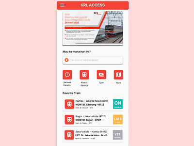 Re-design Home Screen of KRL Access by Aditia on Dribbble