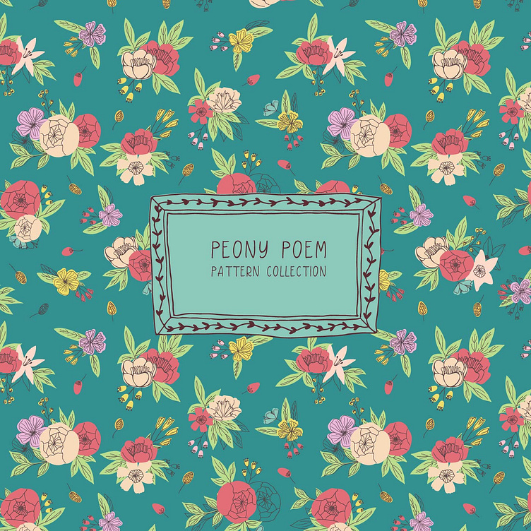 Peony Poem Pattern collection by Anastasia Ivanova on Dribbble