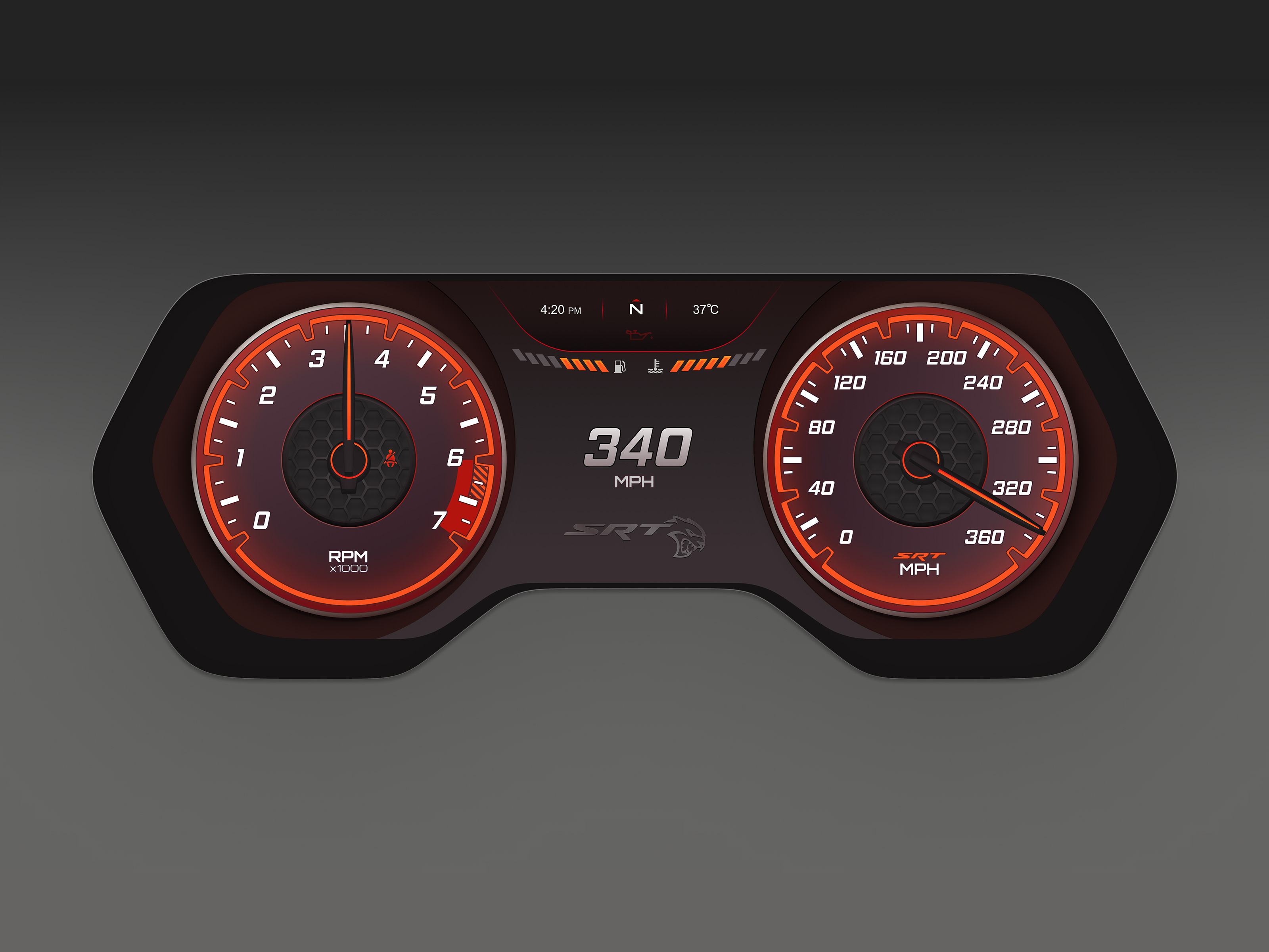 Dodge Charger SRT dashboard by David Ofiare on Dribbble