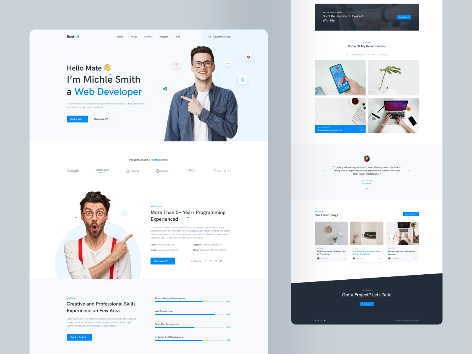 Michel - Web Developer Personal Portfolio UI Design by Templatecookie ... Michel - Web Developer Personal Portfolio UI Design by Templatecookie ...