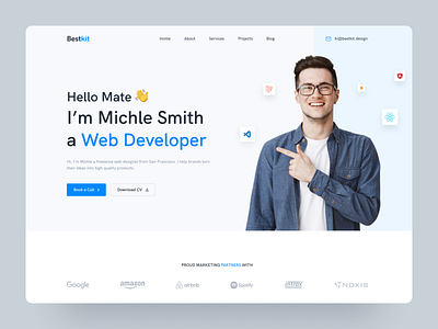 Michel - Web Developer Personal Portfolio UI Design by Templatecookie ...