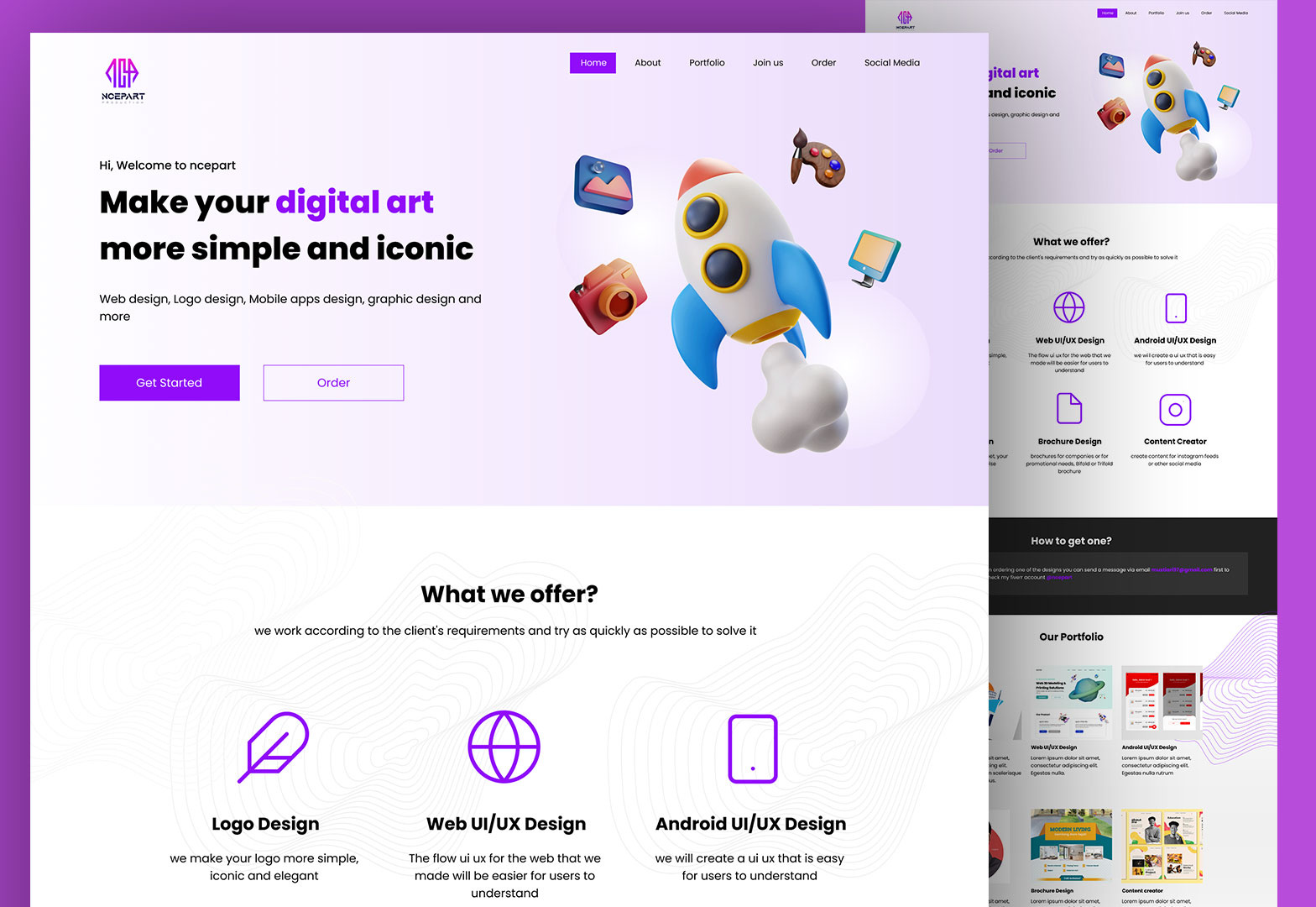 A simple portfolio web design by Mustiari on Dribbble