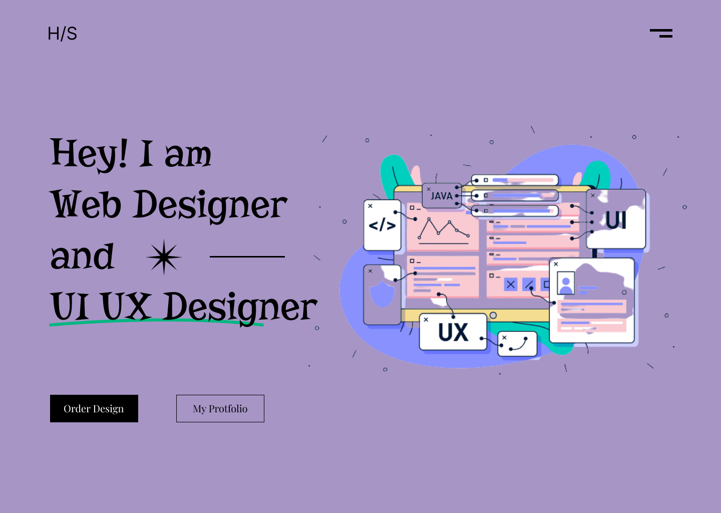 Portfolio Website Header by Hunzalah on Dribbble