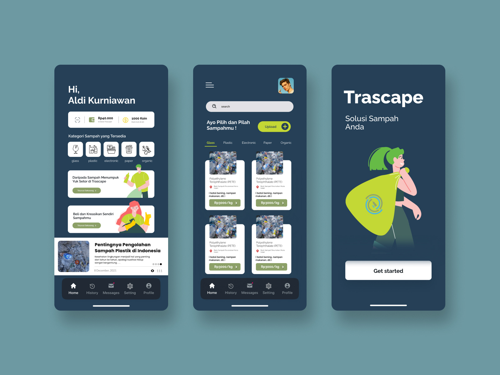 UI App Trash Management by Aldi Dwi Kurniawan on Dribbble