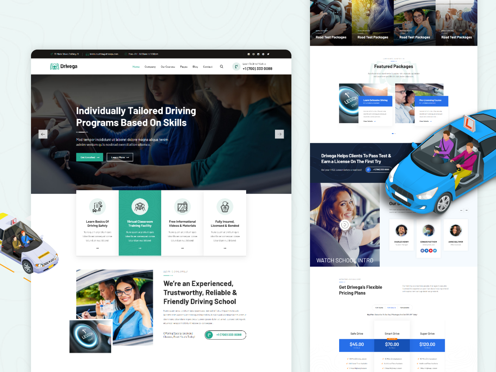 Drivega - Driving School Web Design by Muhibbur Rashid for Template ...