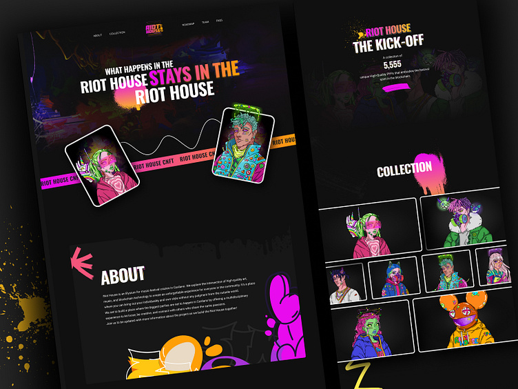 RIOT HOUSE - NFT WEBSITE DESIGN - NFT LANDING PAGE UI DESIGN by ... RIOT HOUSE - NFT WEBSITE DESIGN - NFT LANDING PAGE UI DESIGN by ...