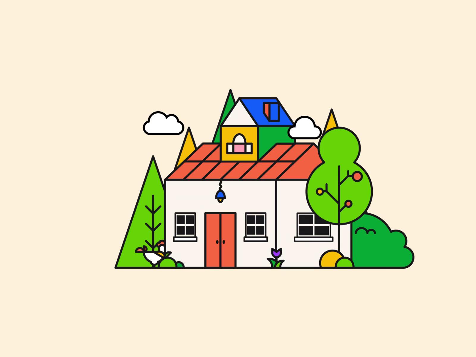 Pseudo 3d house by 103.motion on Dribbble