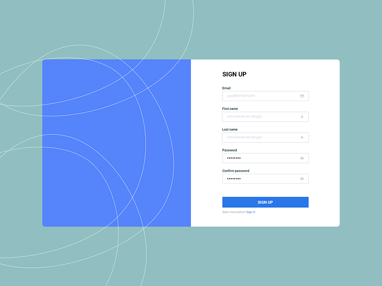 Sign up page UI concept by Fabrice Niyimpaye on Dribbble