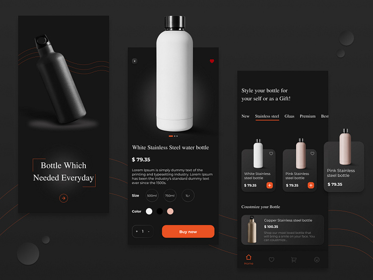 Bottle App Design by Pixenite Pvt. Ltd. on Dribbble