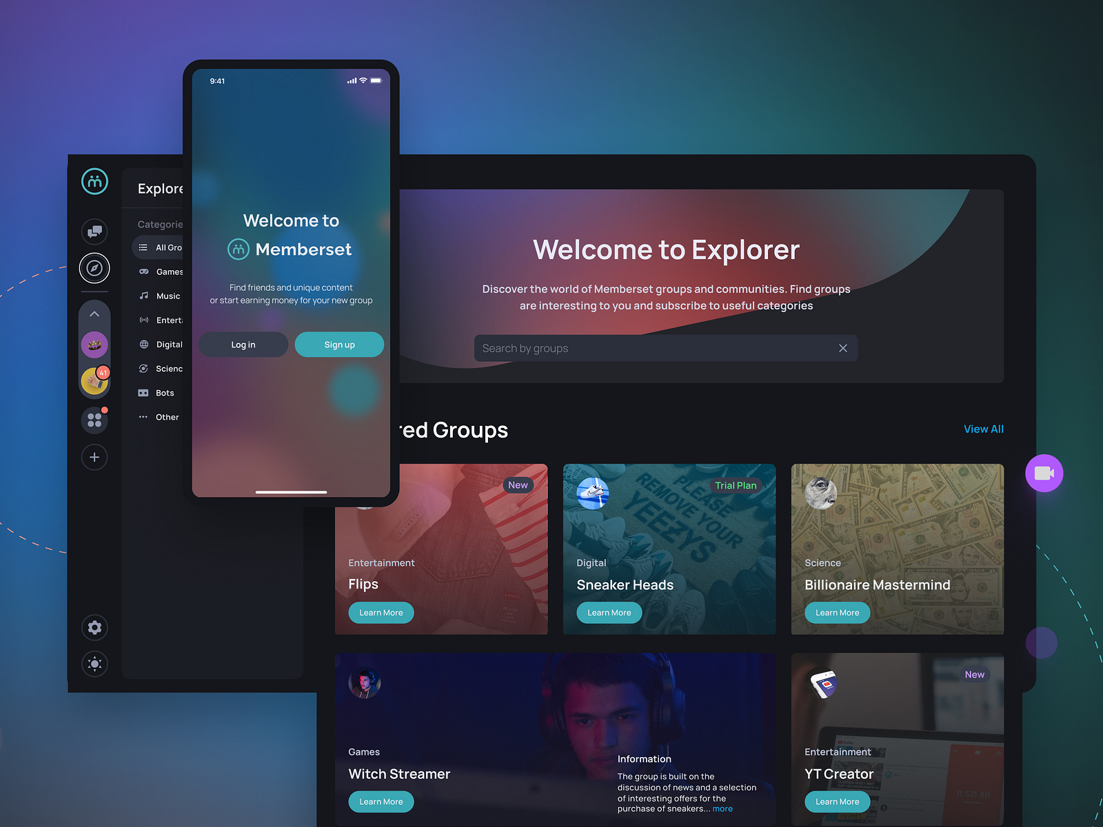 Memberset App Start Page by Landau on Dribbble