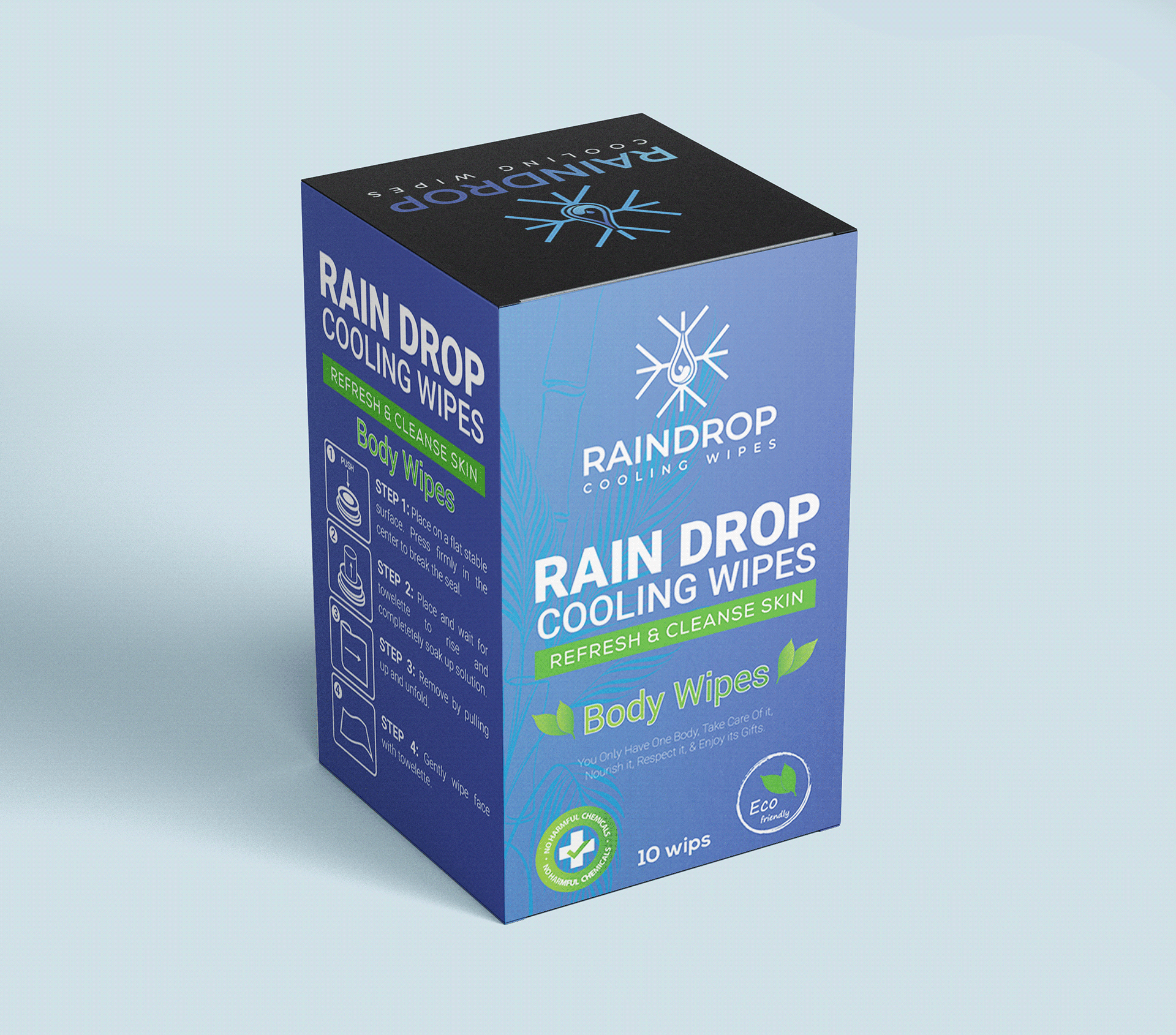 💦 ️ Rain Drop Cooling Wipes – Premium Packaging Box Design ️💦 by ...