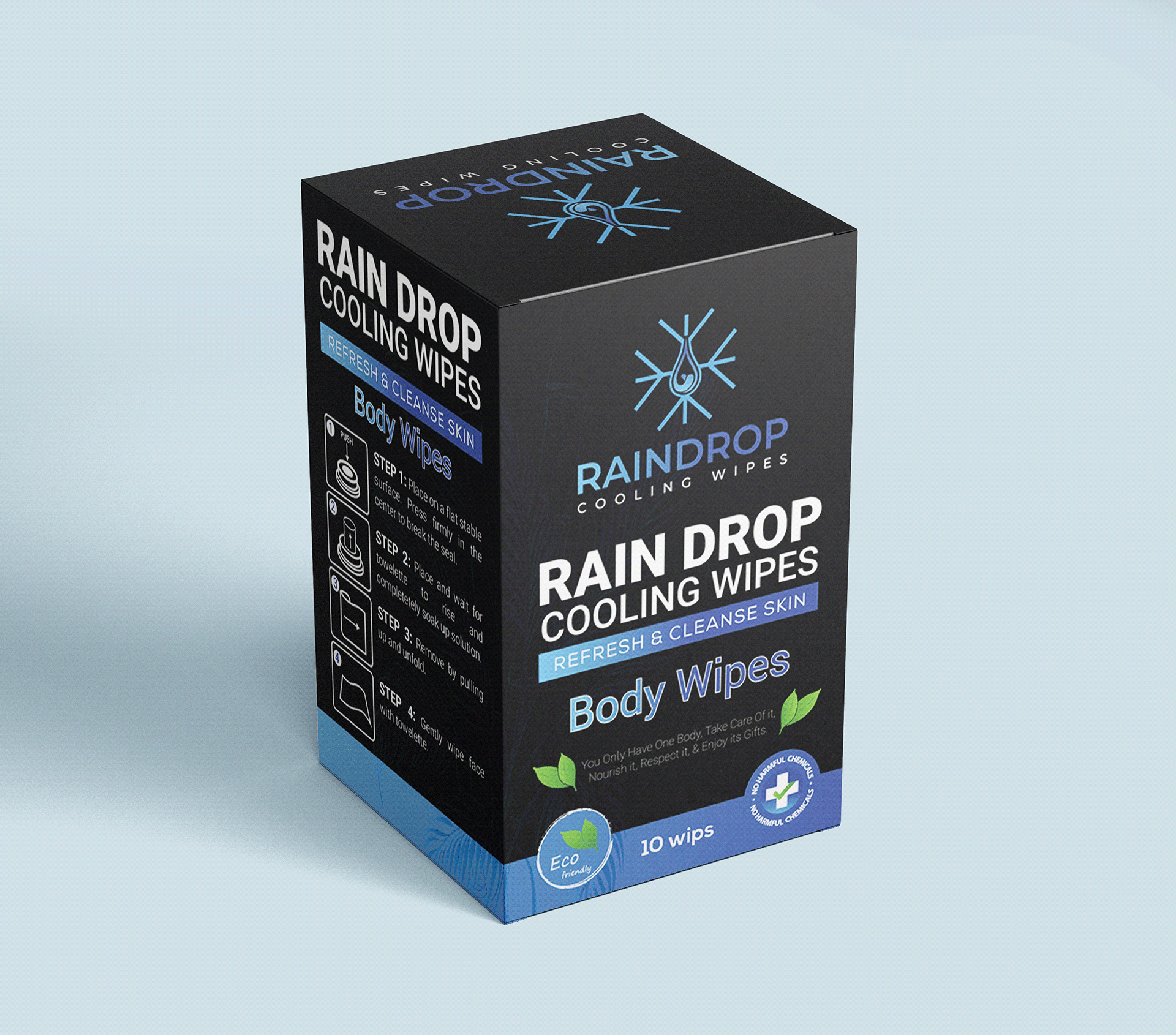💦 ️ Rain Drop Cooling Wipes – Premium Packaging Box Design ️💦 by ...
