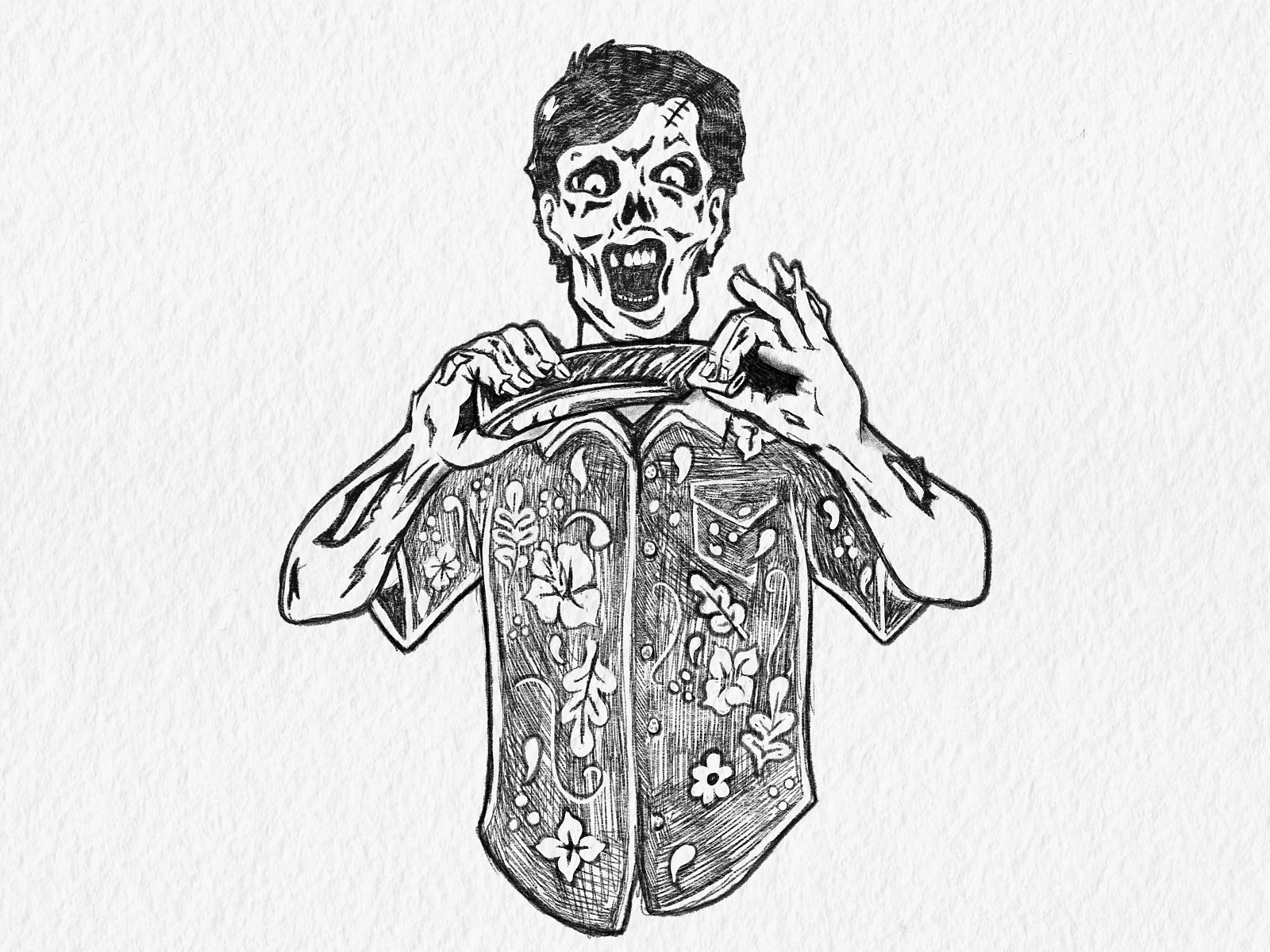 Zombie Eating BBQ - Sketch by Jason Rutledge on Dribbble
