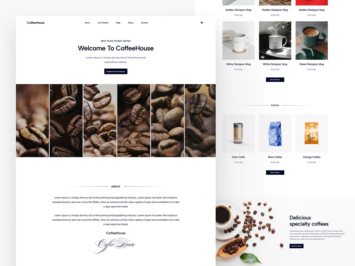 Coffee Landing Page designs, themes, templates and downloadable graphic ...
