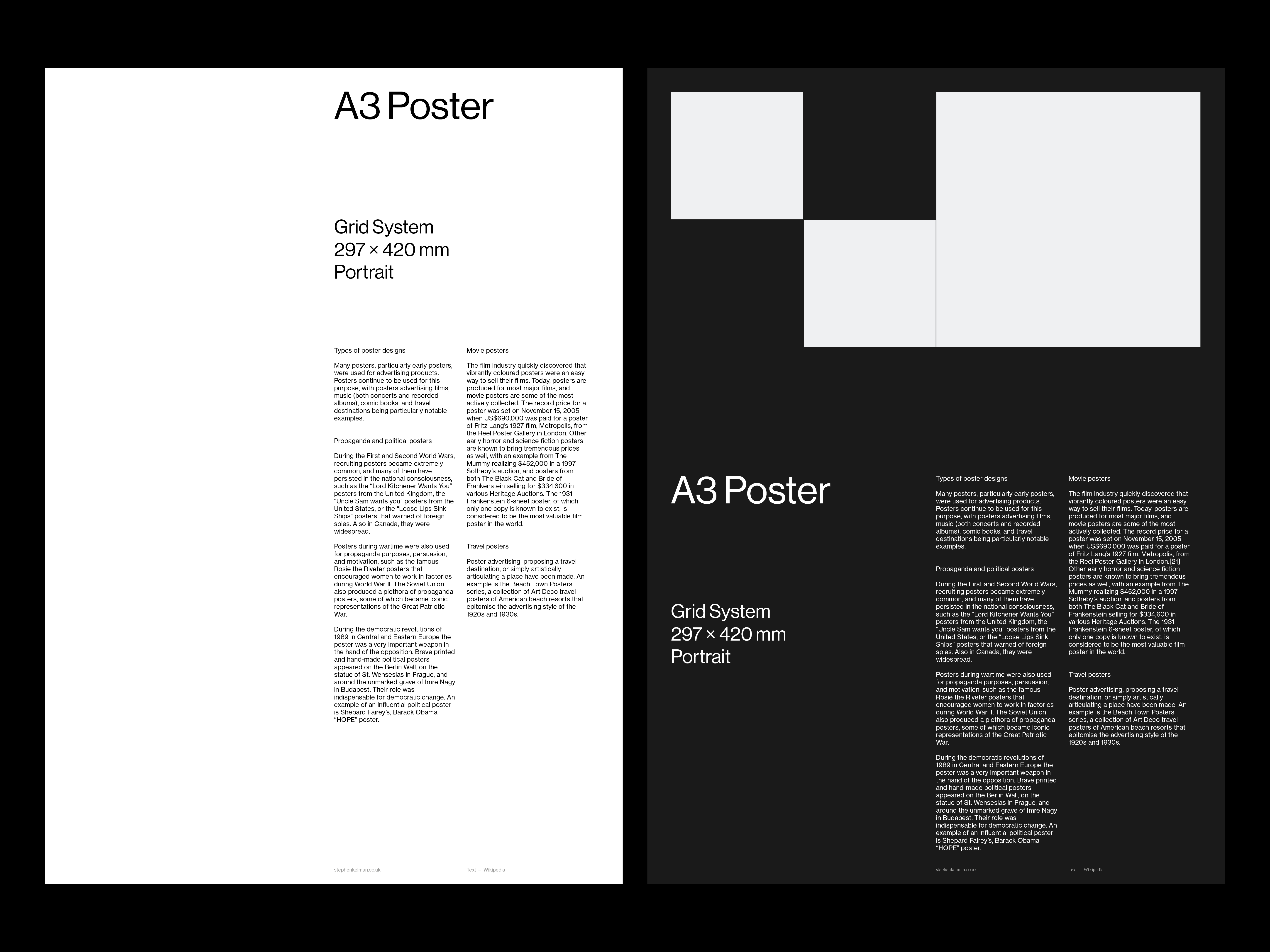 A3 International Typographic Style Poster Grid System InDesign by ...