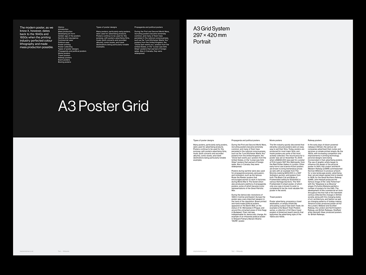 A3 International Typographic Style Poster Grid System InDesign by ...