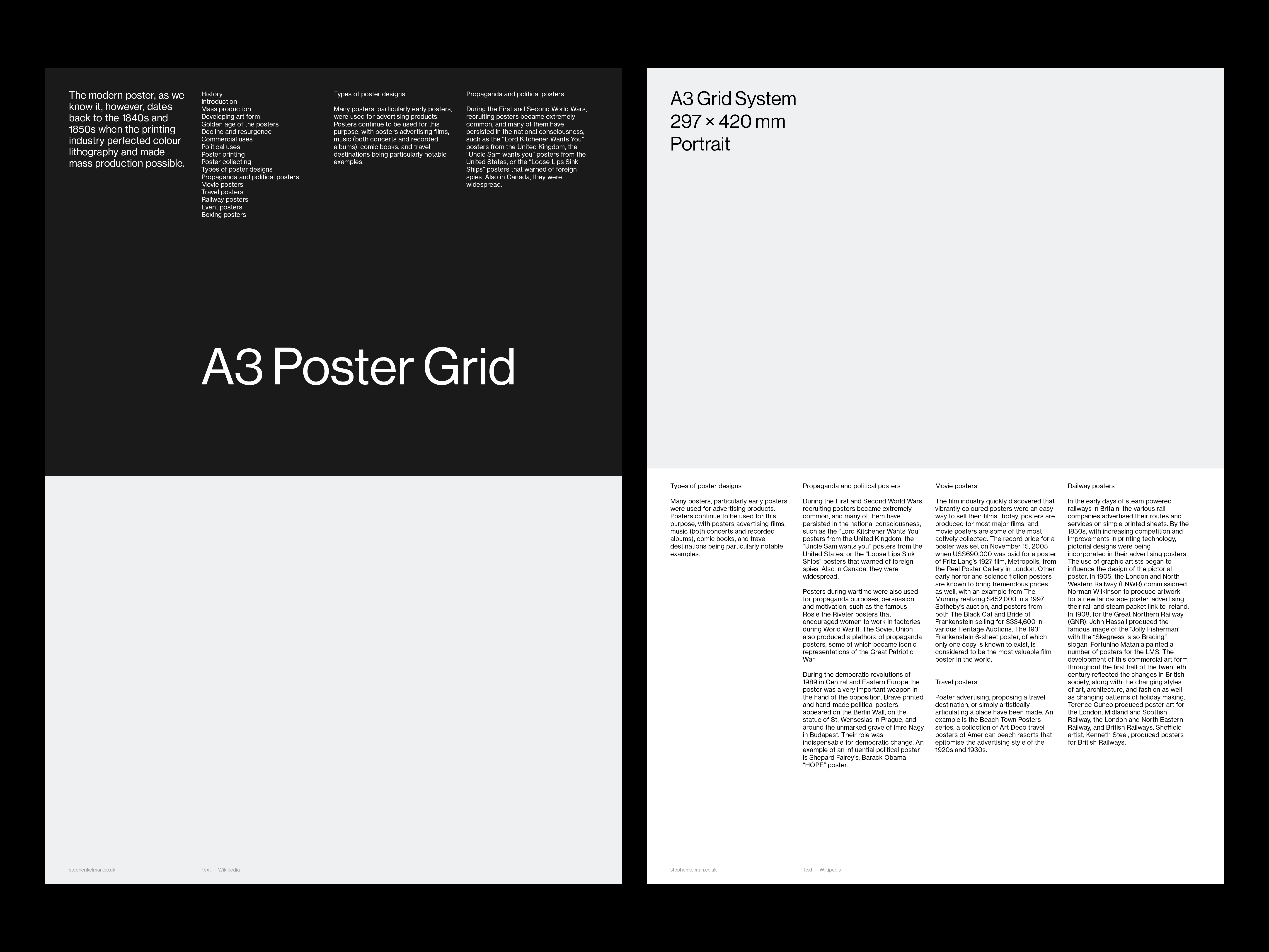 A3 International Typographic Style Poster Grid System InDesign by ...