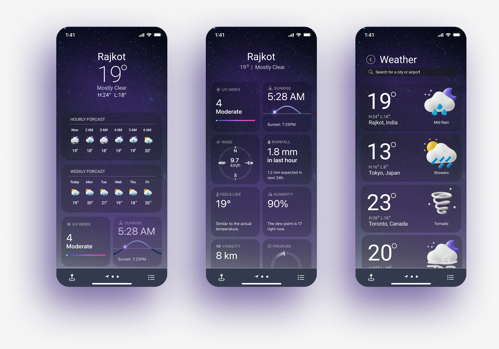 Weather App UI Design by Janki on Dribbble