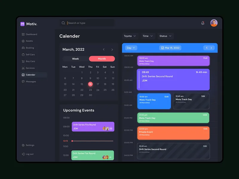 Schedule UI designs, themes, templates and downloadable graphic ...