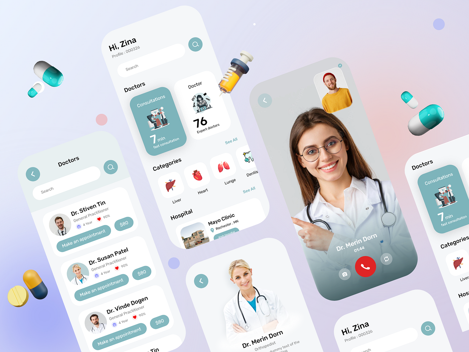 Doc user interface app design by Hasnu Ujjol on Dribbble