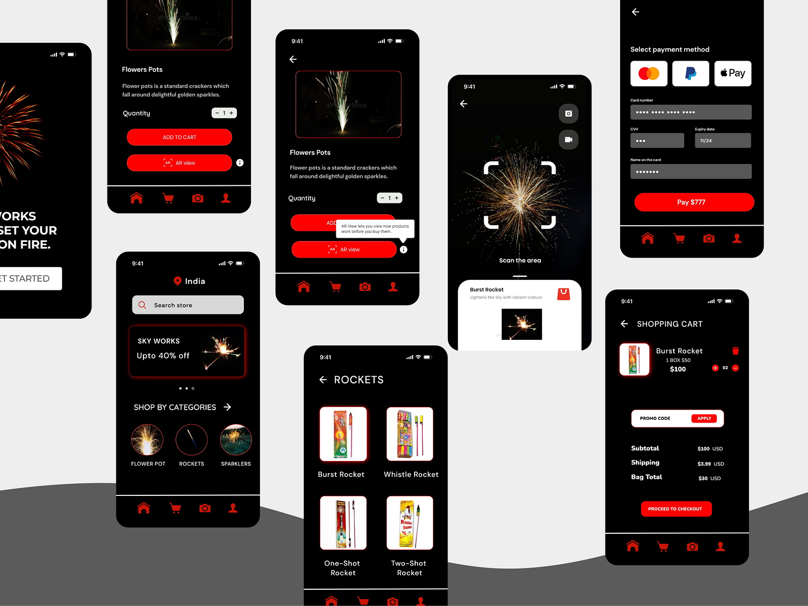 Fireworks App UI by subiksha M on Dribbble