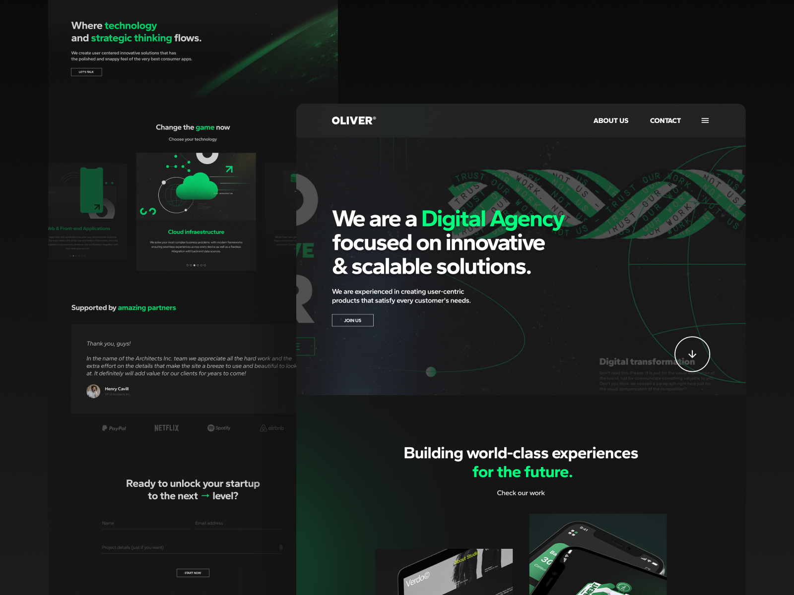 Oliver. Digital Agency - UI/UX by Cristopher Echevarría on Dribbble